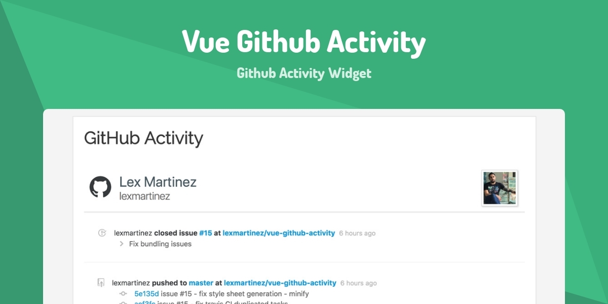 Vue Github Activity Github Activity Widget Made With Vuejs 6806
